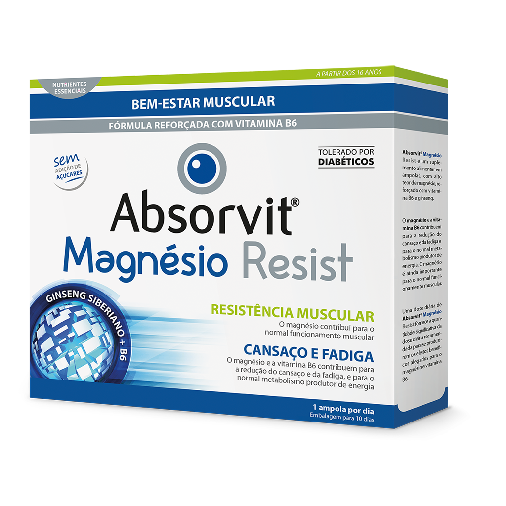 Absorvit Magnesio Resist Ampolas 10ml X10 | Farmácia Num Clique
